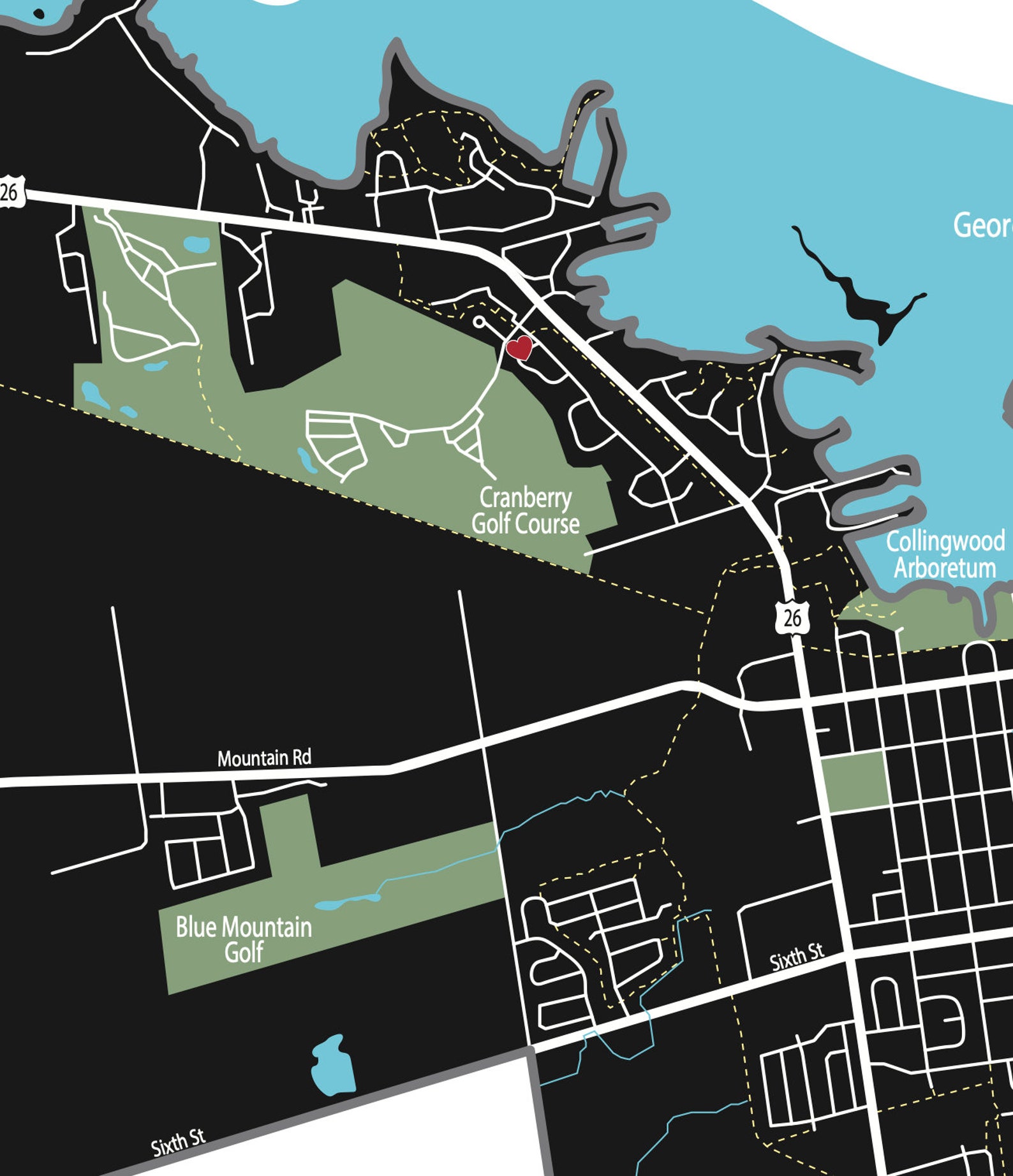 Typographic Map of Collingwood Ontario Map Poster City Map | Etsy
