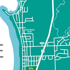 Typographic Map of Sauble Beach, Ontario | Bruce County | City Map ...