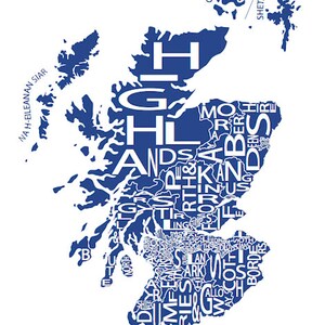 Typographic Map of the Scotch Regions and Distilleries of Scotland ...