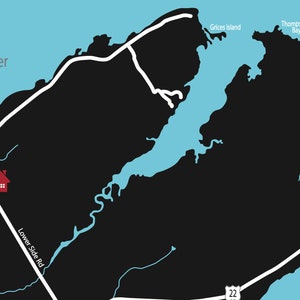 Typographic Map of Howe Island, Ontario, Canada | Thousand Islands ...