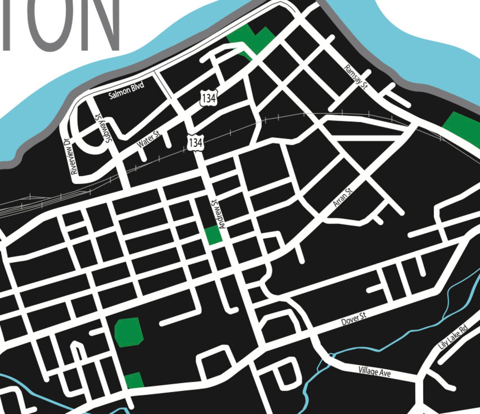 Typographic Map of Campbellton New Brunswick Canada Map - Etsy