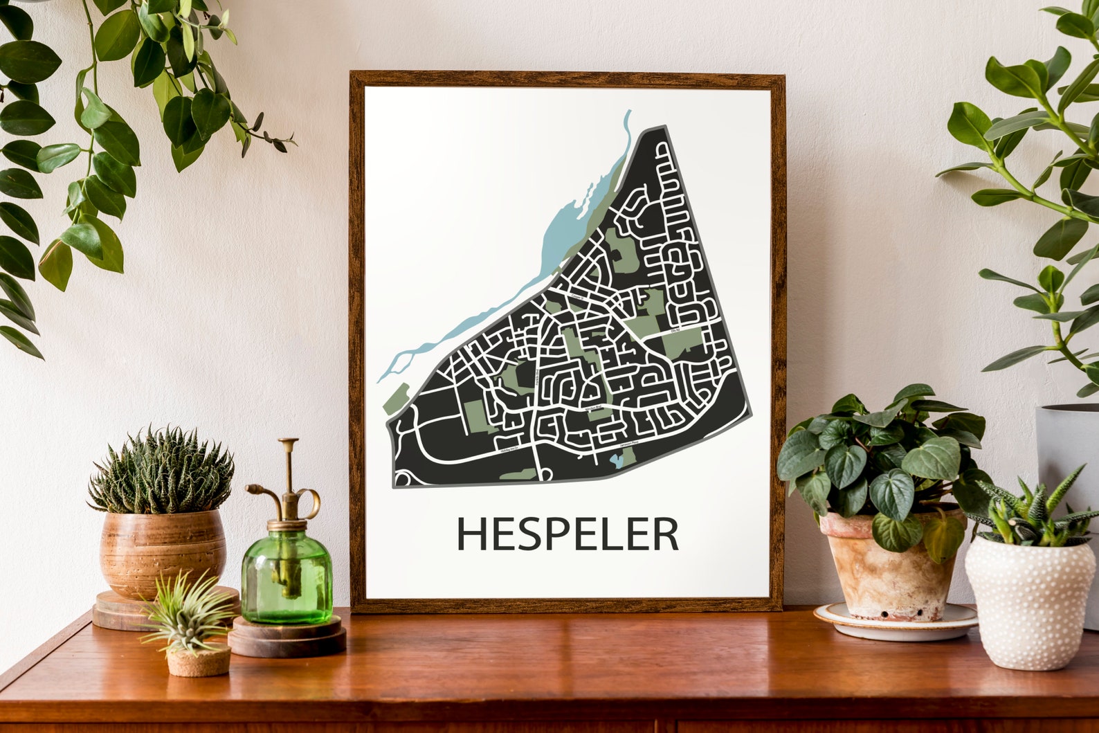 Typographic Map of Hespeler in Cambridge Ontario City Map - Etsy