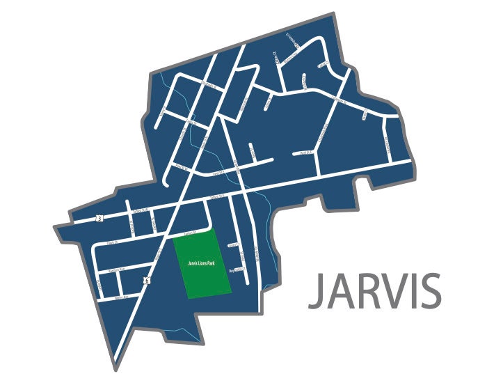 Typographic Map of Jarvis, Ontario | Haldimand County | City Map Print ...