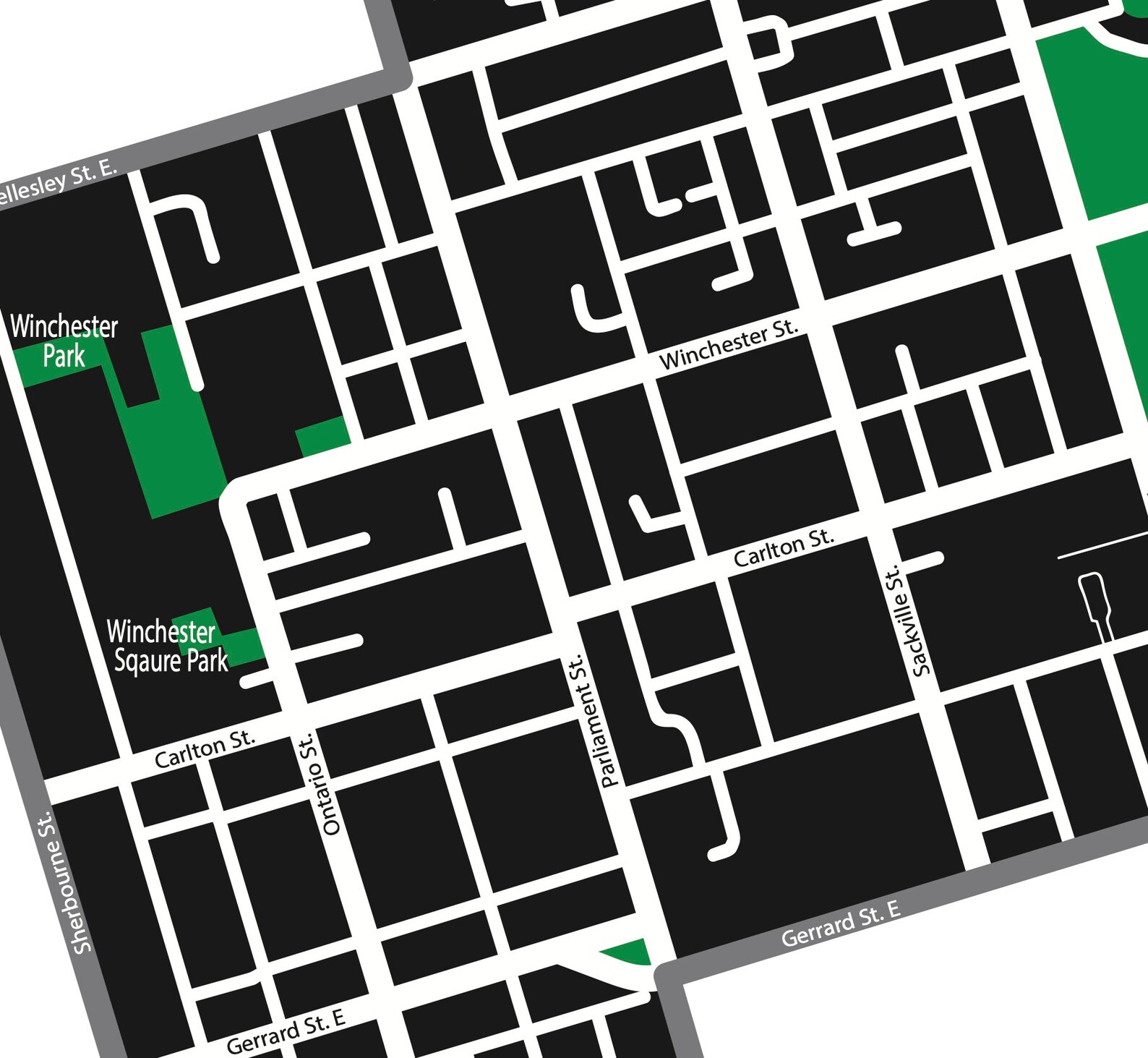 Typographic Map of Cabbagetown Toronto Ontario Canada | Etsy