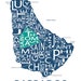 Typographic Map of Barbados Caribbean Island Map West Indies Island ...