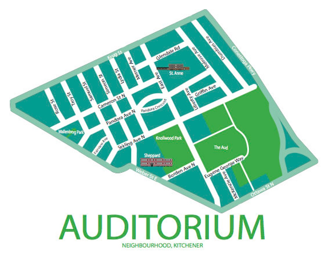 Typographic Map of the Westmount Neighbourhood in - Etsy