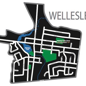 Typographic Map of Wellesley | Ontario Map Art | City Map Print ...
