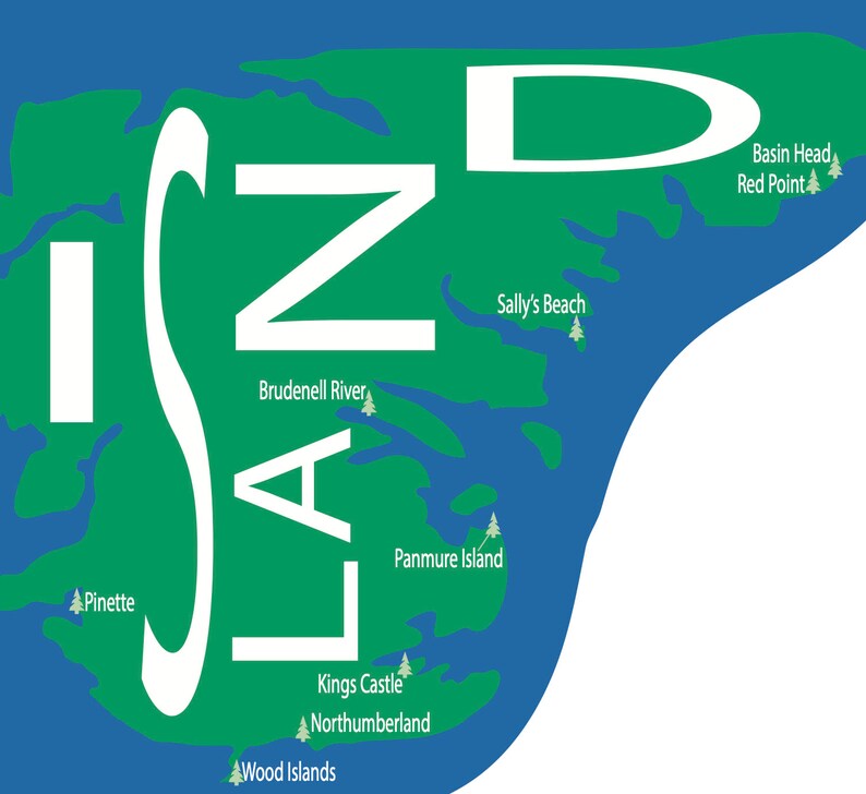 Typographic Map of Provincial Parks in PEI | Prince Edward Island Parks ...
