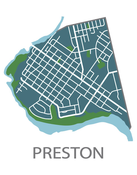 Typographic Map of Hespeler in Cambridge Ontario City Map - Etsy Canada