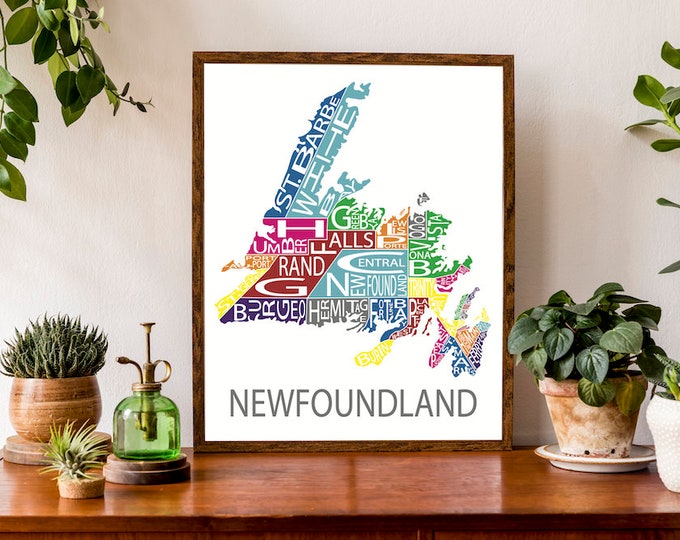Typographic Map of Prince Edward Island | Map of PEI, Canada ...