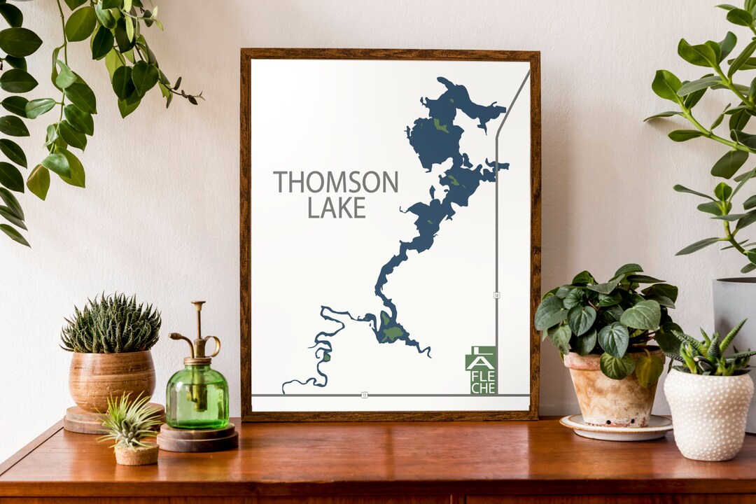 Typographic Map of Thomson Lake Saskatchewan Lafleche - Etsy