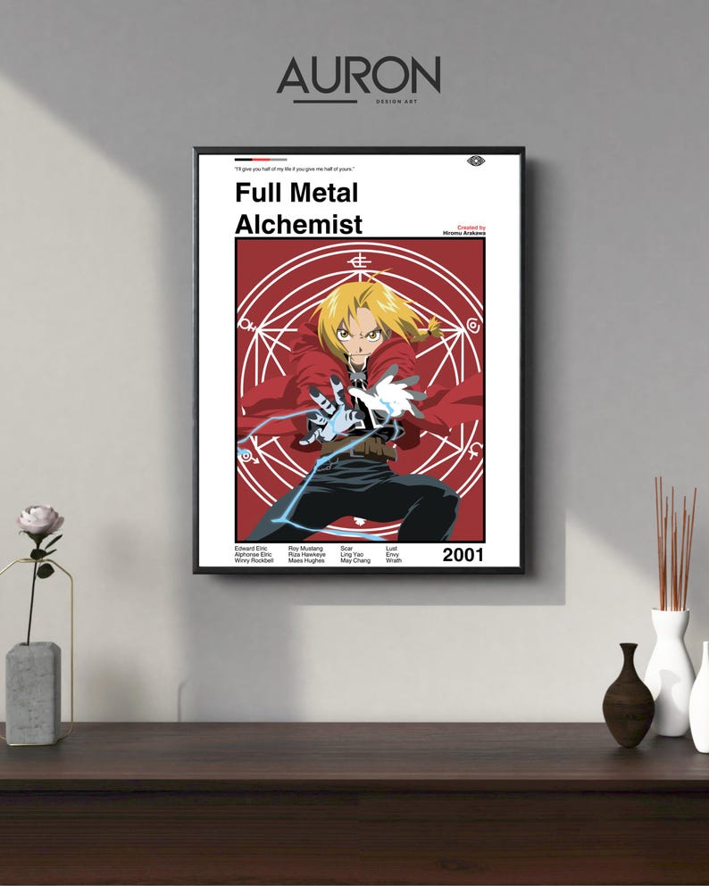 Full Metal Alchemist Brotherhood Poster | FMA Anime Print | Manga Print ...