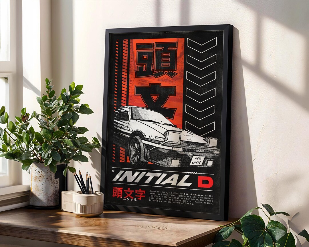 Initial D Digital Poster: Vintage Anime Manga Art Print - Etsy Australia