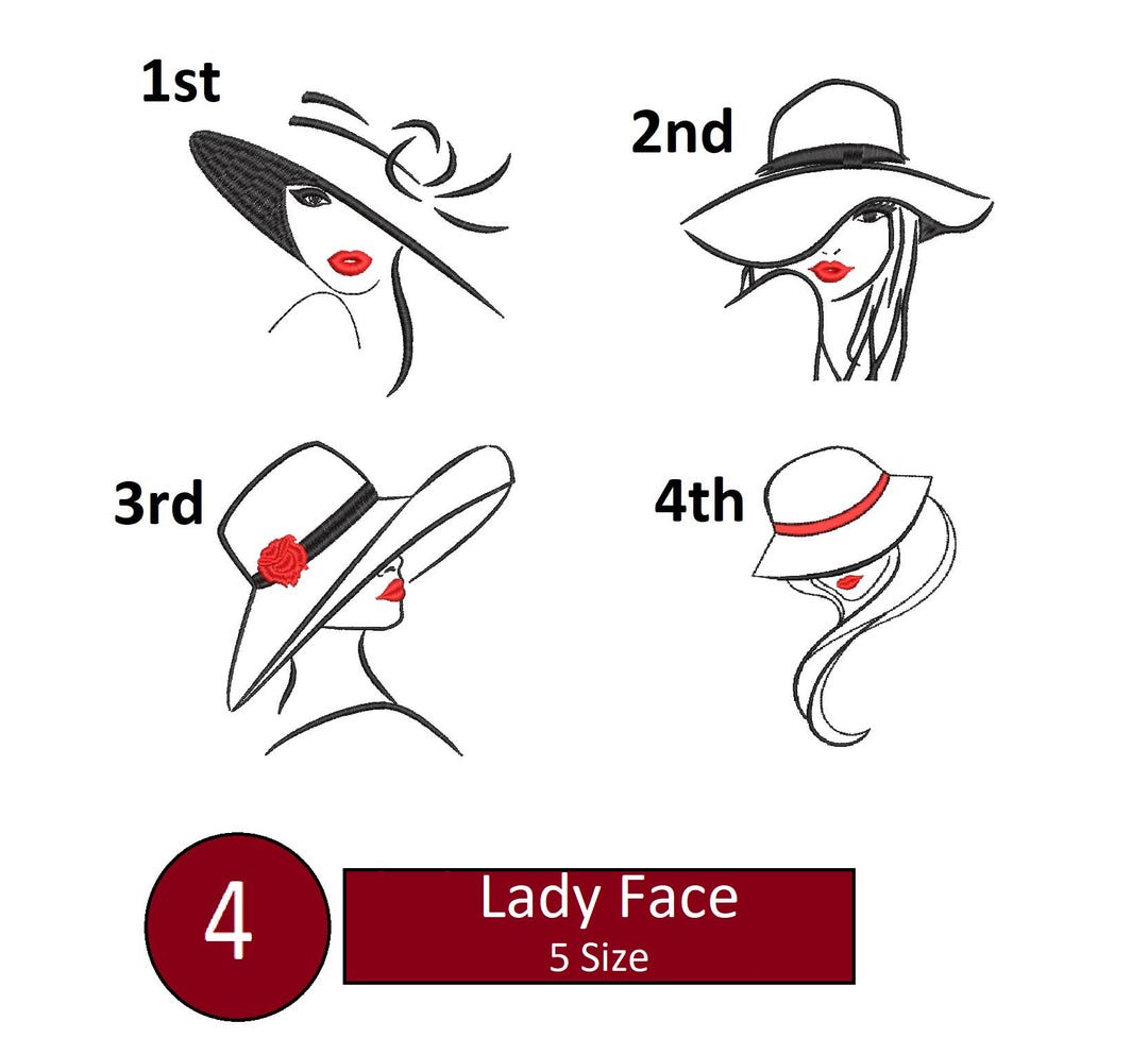 Lady Machine Embroidery Designs, Elegant Woman With Rose Embroidery ...