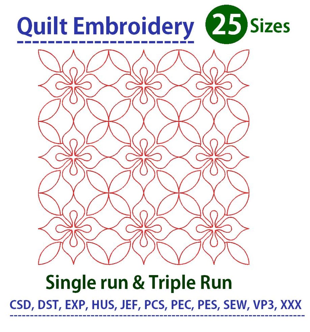 Quilt Block Embroidery Design, Floral Quilt Embroidery Design, Machine ...