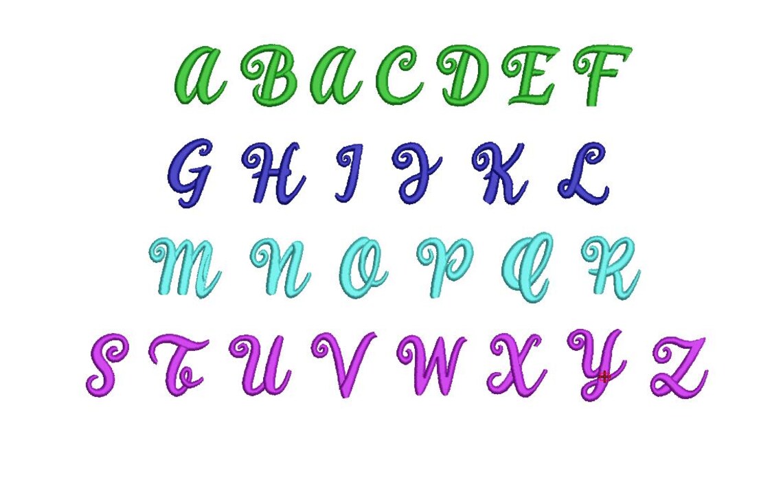 Mini Cursive Embroidery Font, Satin Stitch Alphabet-abcd (instant ...