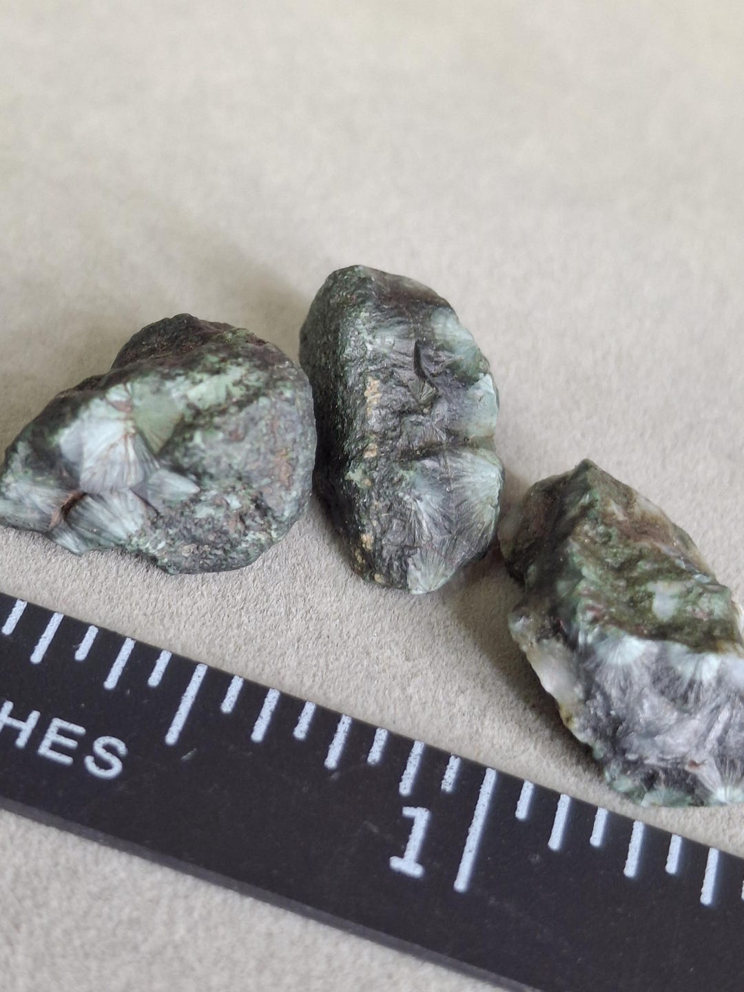Isle Royale Greenstone 5.3g Rough Raw Lot (3 Pcs) Chlorastrolite ...