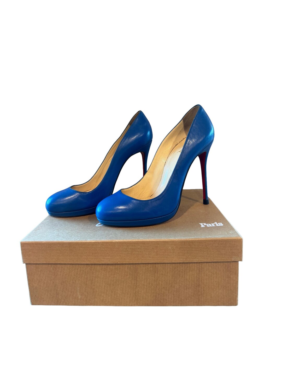 Christian Louboutin Filo 120 Blue Leather Pumps - Etsy