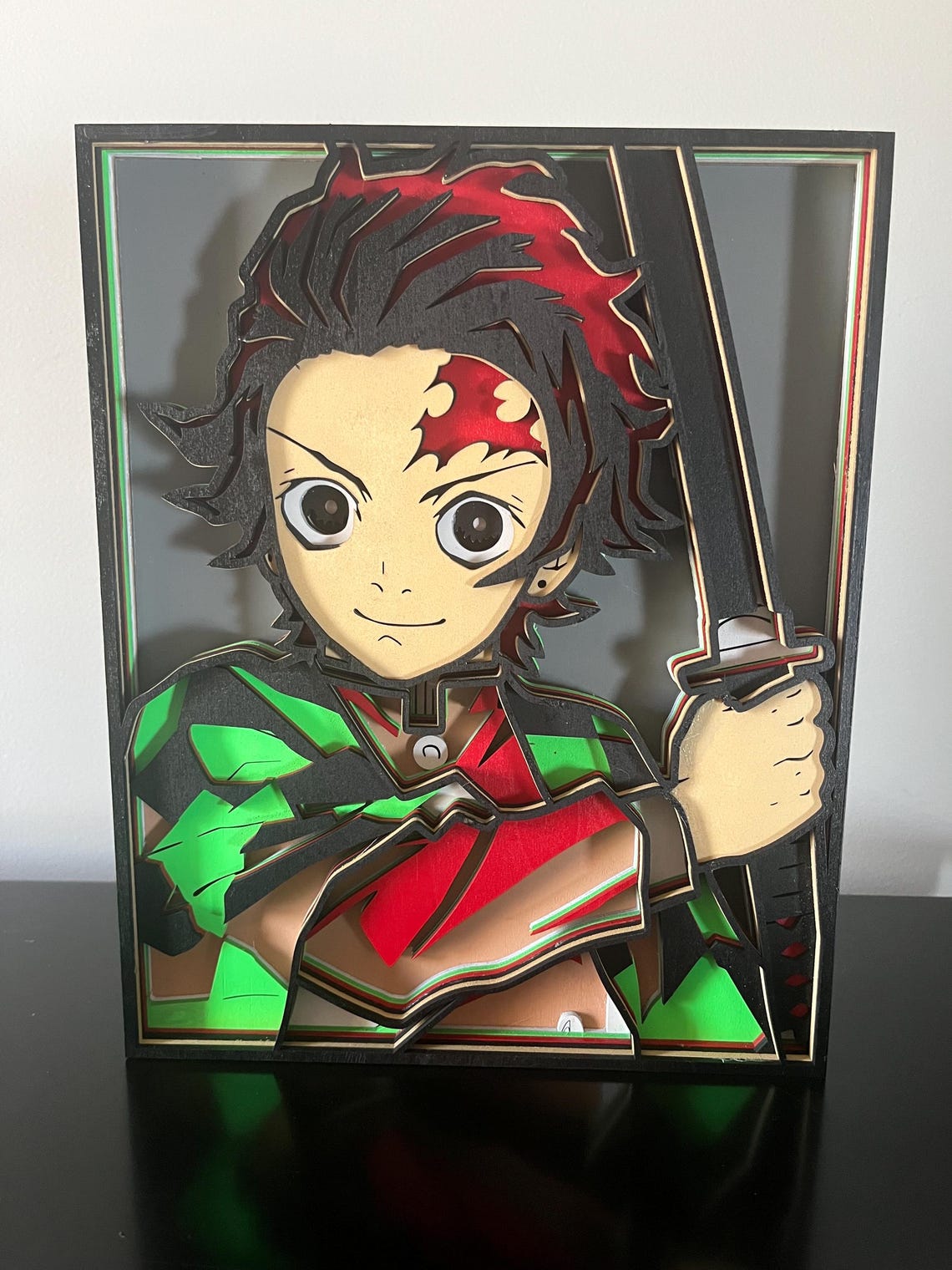 Anime Inspired Wooden Display | Wood Silhouette | Multi-layered Laser ...
