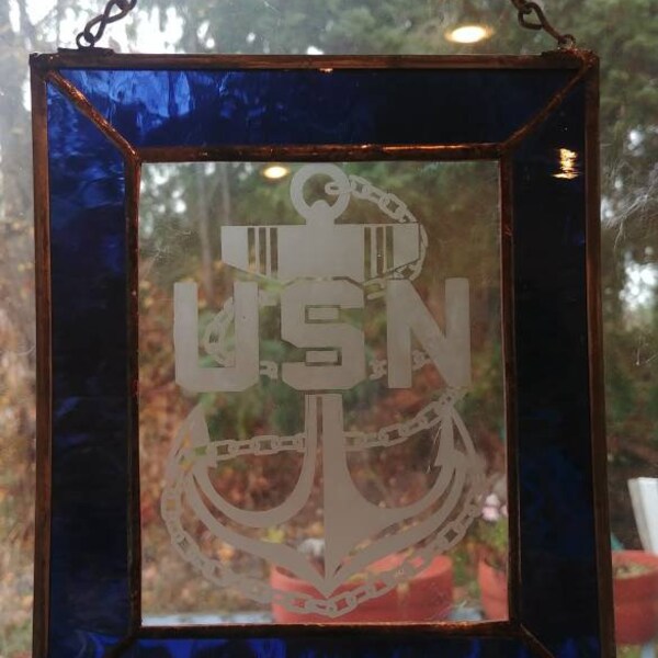 Navy Anchor Shadow Box - Etsy