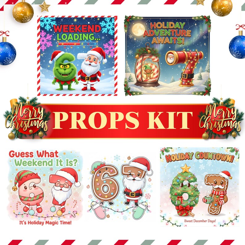 6 7 Props Kit, Printable Six Seven Investigation Christmas Props ...