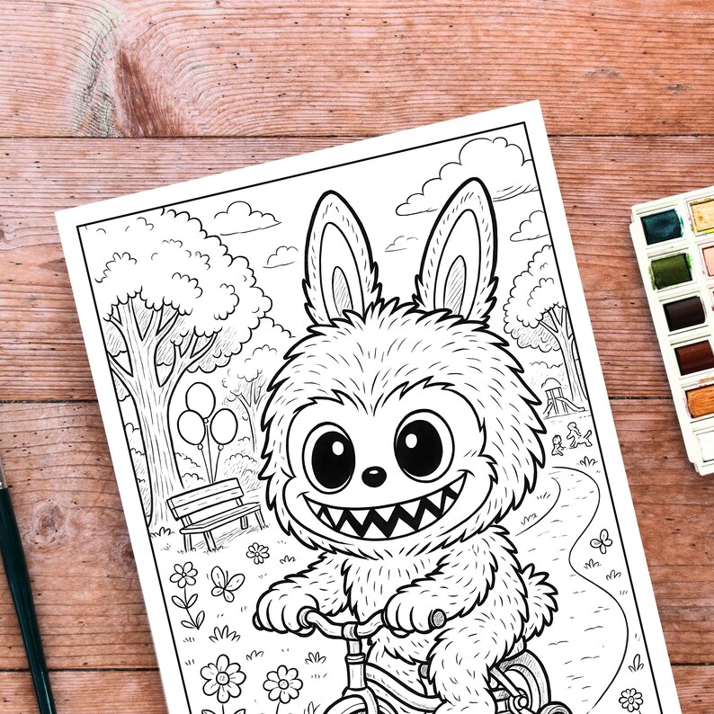 Labubu Coloring Pages: 15 Printable Kawaii Illustrations (digital ...
