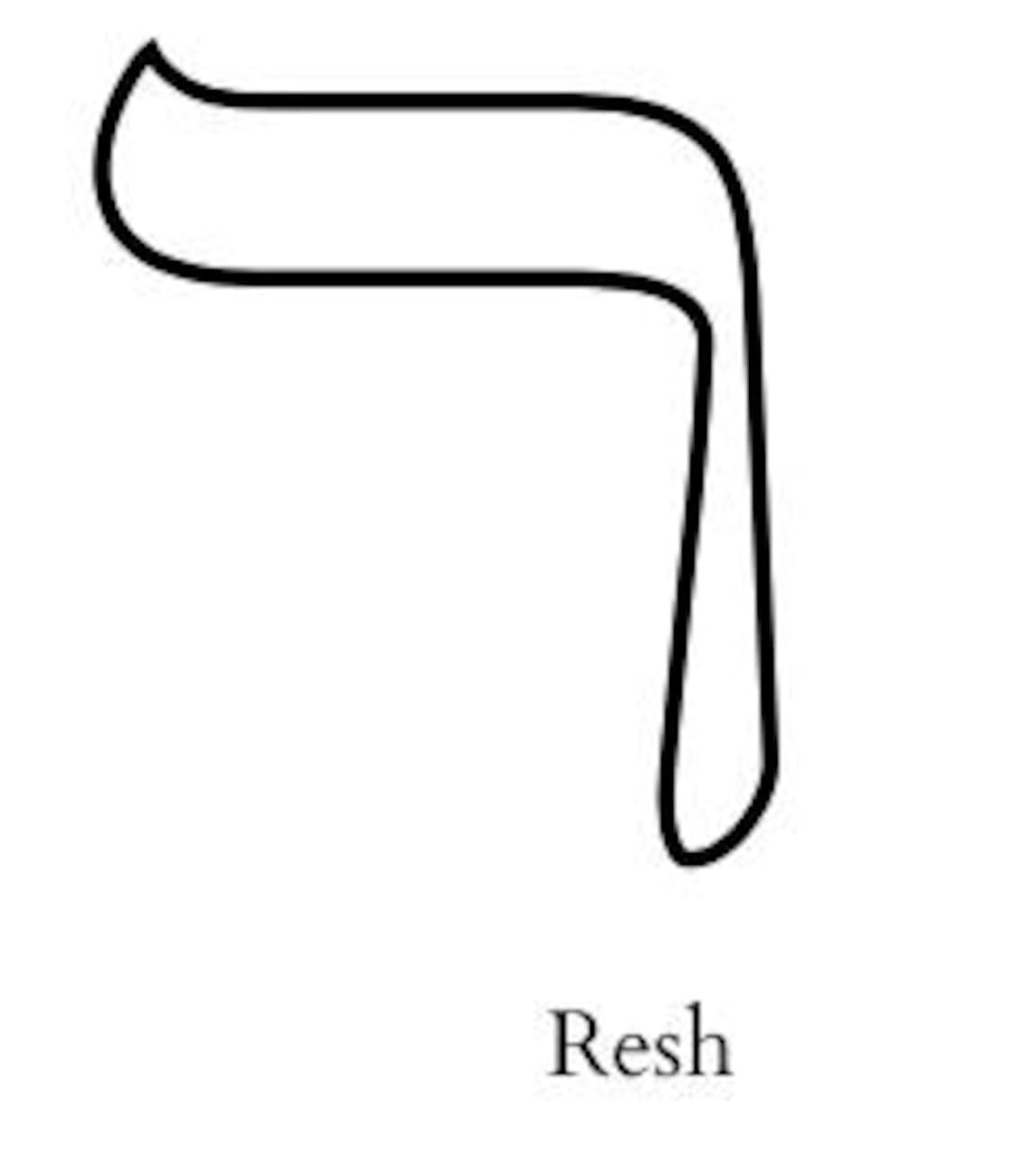 Hebrew Letter Resh Coloring Page – Alef Bet Worksheet (PDF) - Etsy