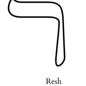 Hebrew Letter Resh Coloring Page – Alef Bet Worksheet (PDF) - Etsy