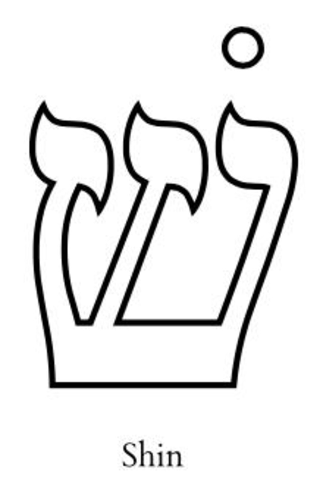 Hebrew Letter Coloring Page - Shin: Alef Bet Worksheet for Kids (PDF ...