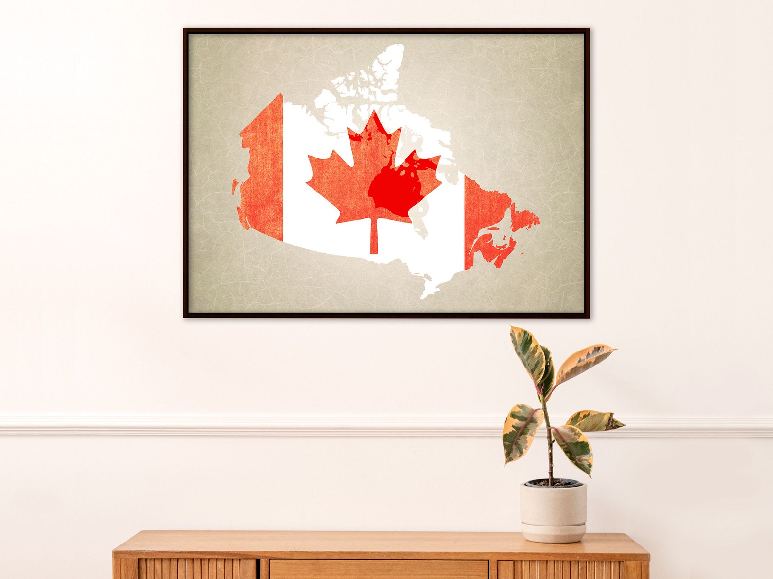 Canada Map Art Print Canadian Flag Poster Maps and Travel - Etsy