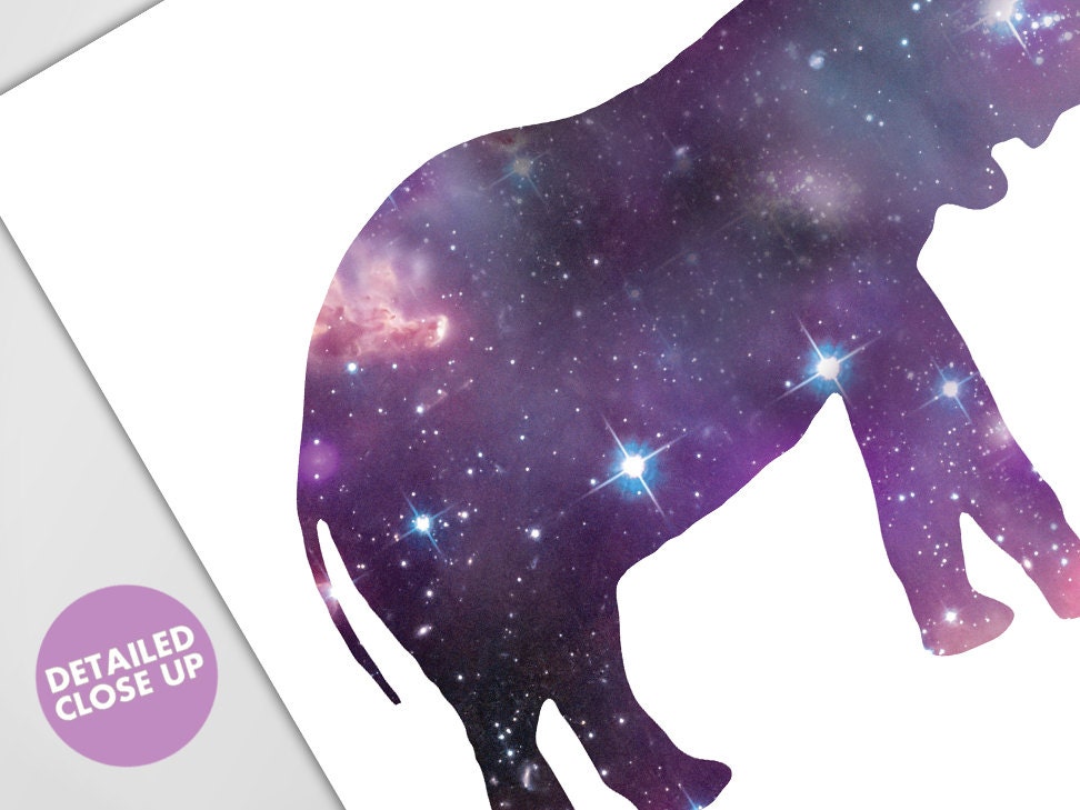Galaxy Elephant Illustration Spirit Animal Art Print - Etsy