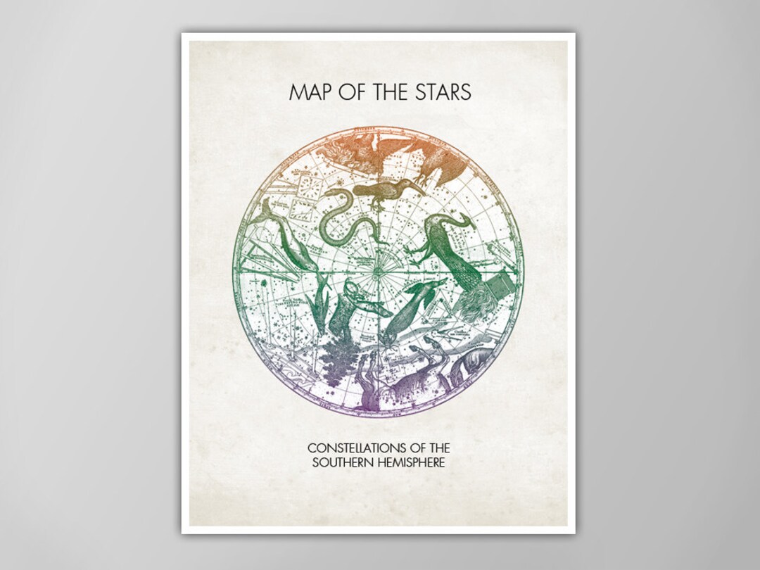 Map of the Stars - Constellation Map of the Southern Hemisphere ...