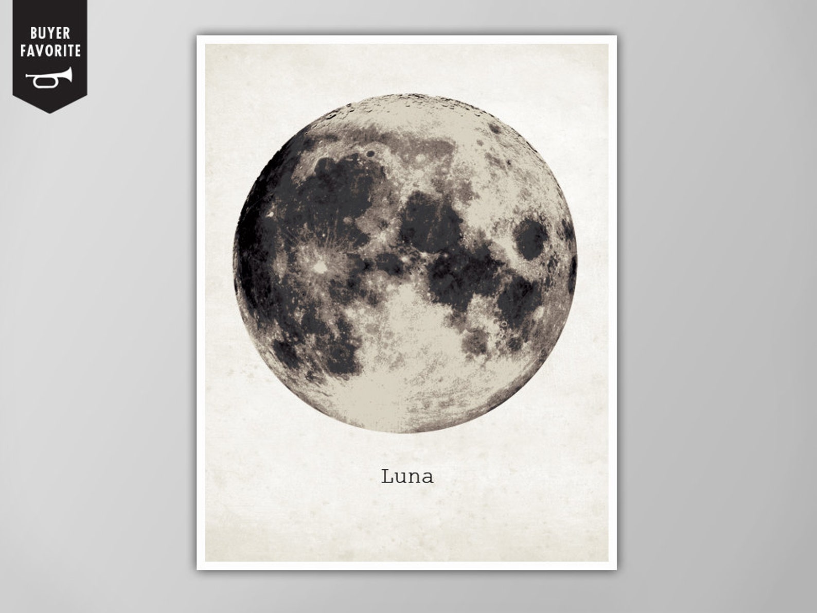 Giant Moon Poster - Luna Moon Art Print - Galaxy Wall Art - Super Moon ...