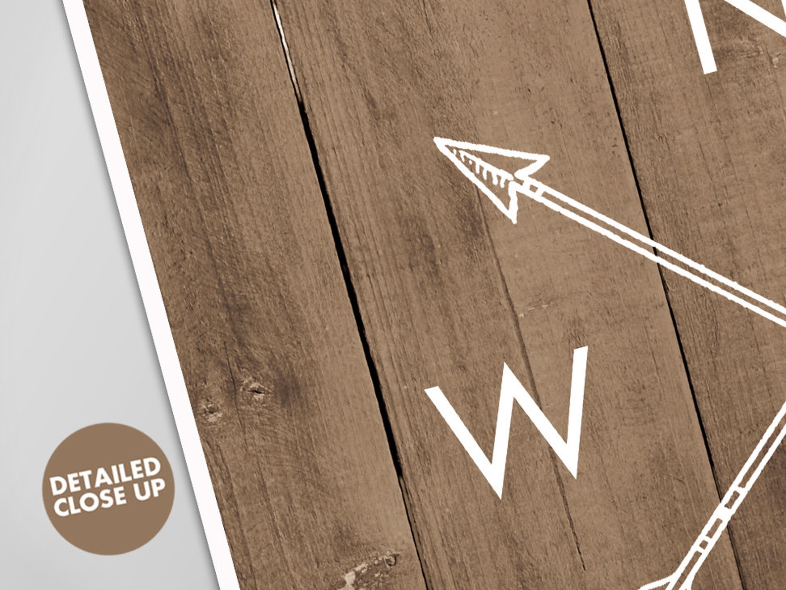 Compass Arrows Art Print North South East West Compass | Etsy