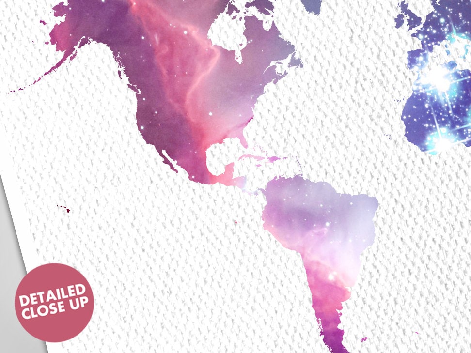 World Map Poster Galaxy World Map Giant Map Print - Etsy