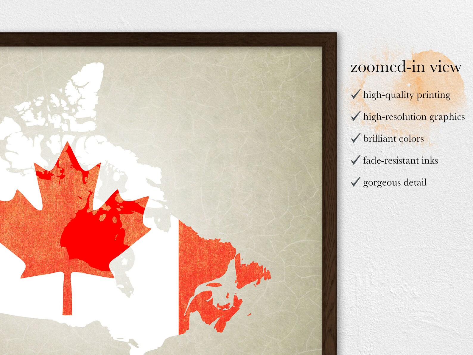 Canada Map Art Print Canadian Flag Poster Maps and Travel - Etsy
