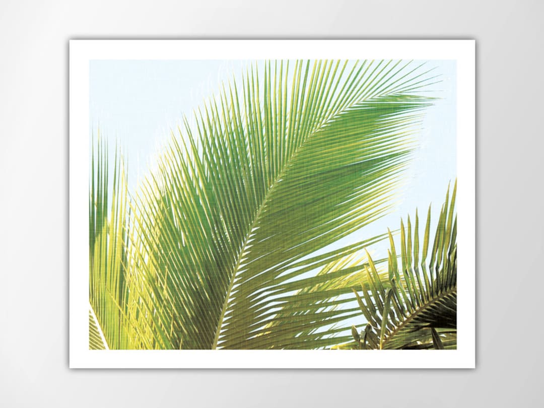Palm Leaves Art Print for Entryway Tropical Decor Poster Coastal and ...