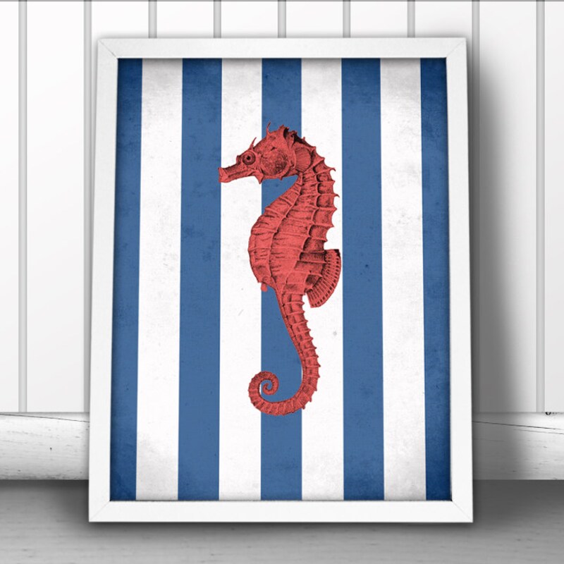 Seahorse Art Print - Etsy
