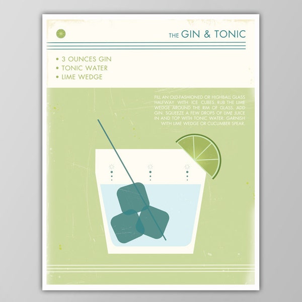 Gin and Tonic Poster - Etsy
