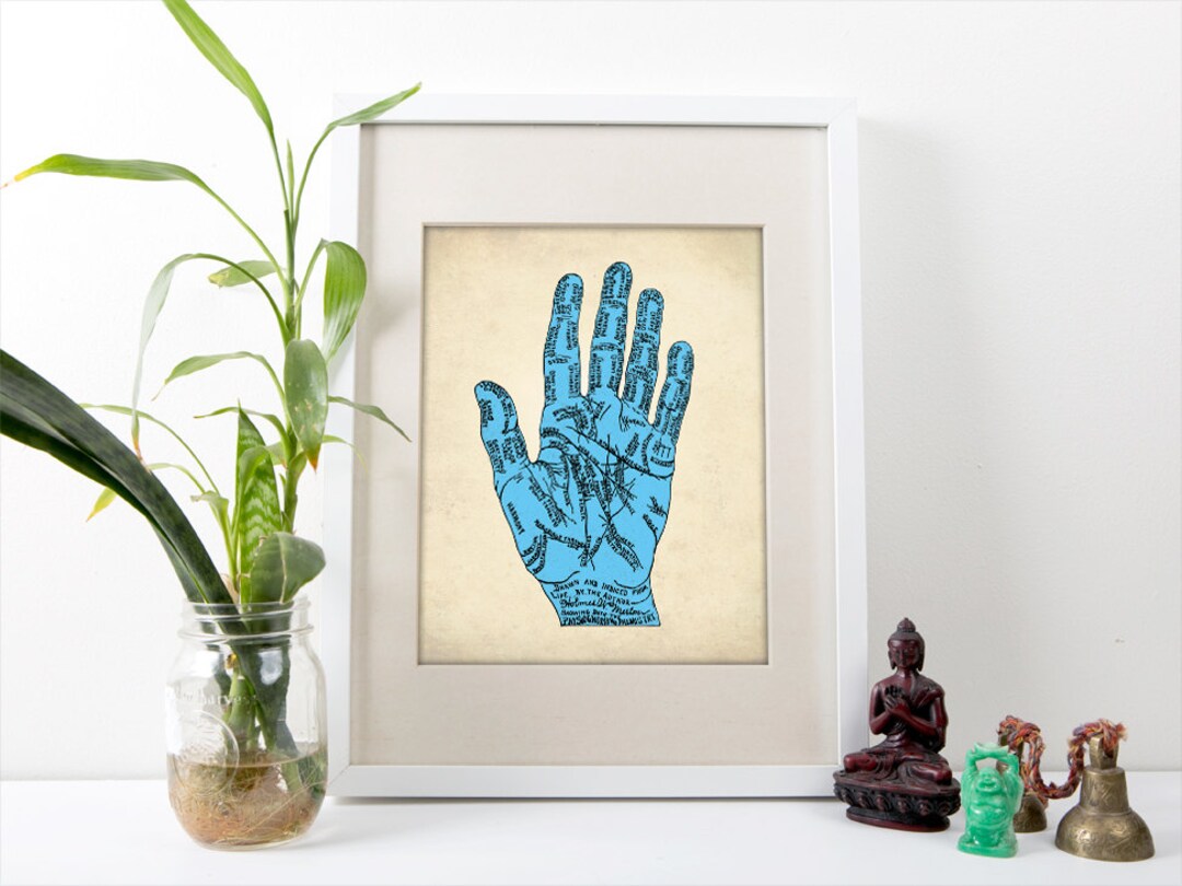 Palmistry Hand Art Print - Vintage Palmistry Hand Reprint - Occult ...