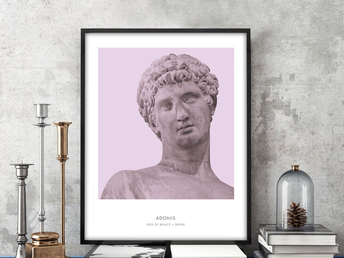 Adonis Portrait of Adonis Greek Mythology Bust Art Print - Etsy UK