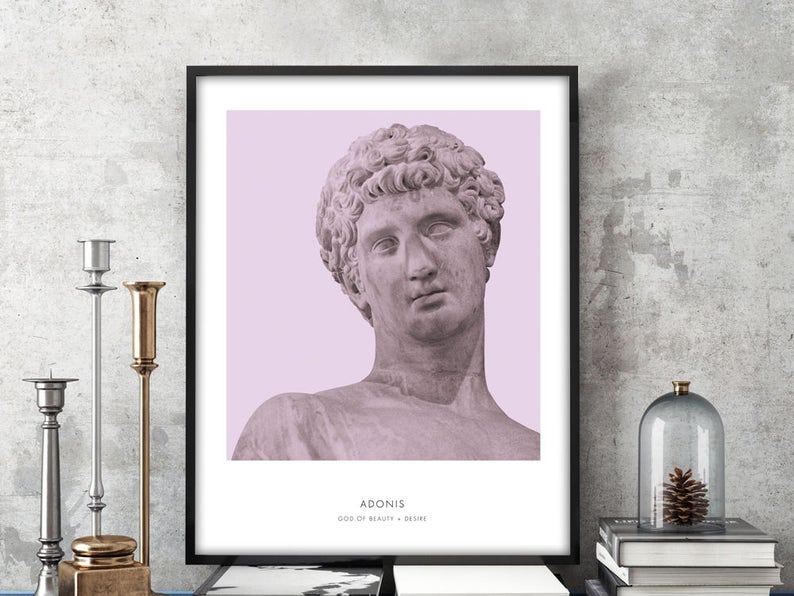 Adonis - Portrait of Adonis - Greek Mythology - Bust Art Print - Modern ...