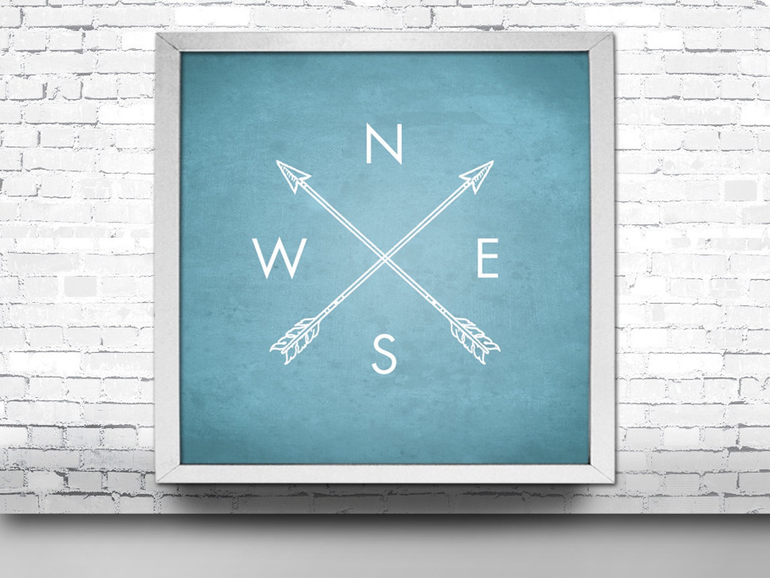 Compass Arrows Art Print - NSEW Poster - North South East West ...