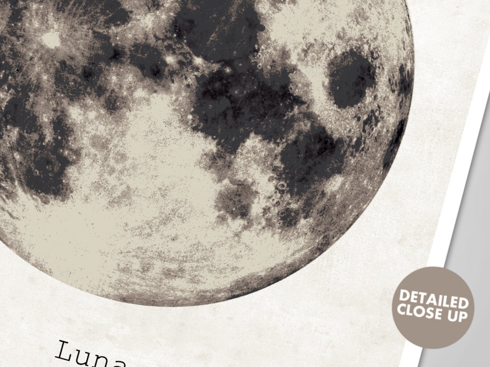 Giant Moon Poster - Luna Moon Art Print - Galaxy Wall Art - Super Moon ...