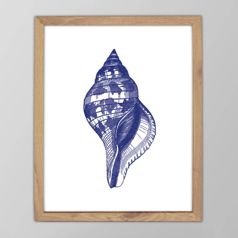 Navy Seashell Art - Etsy