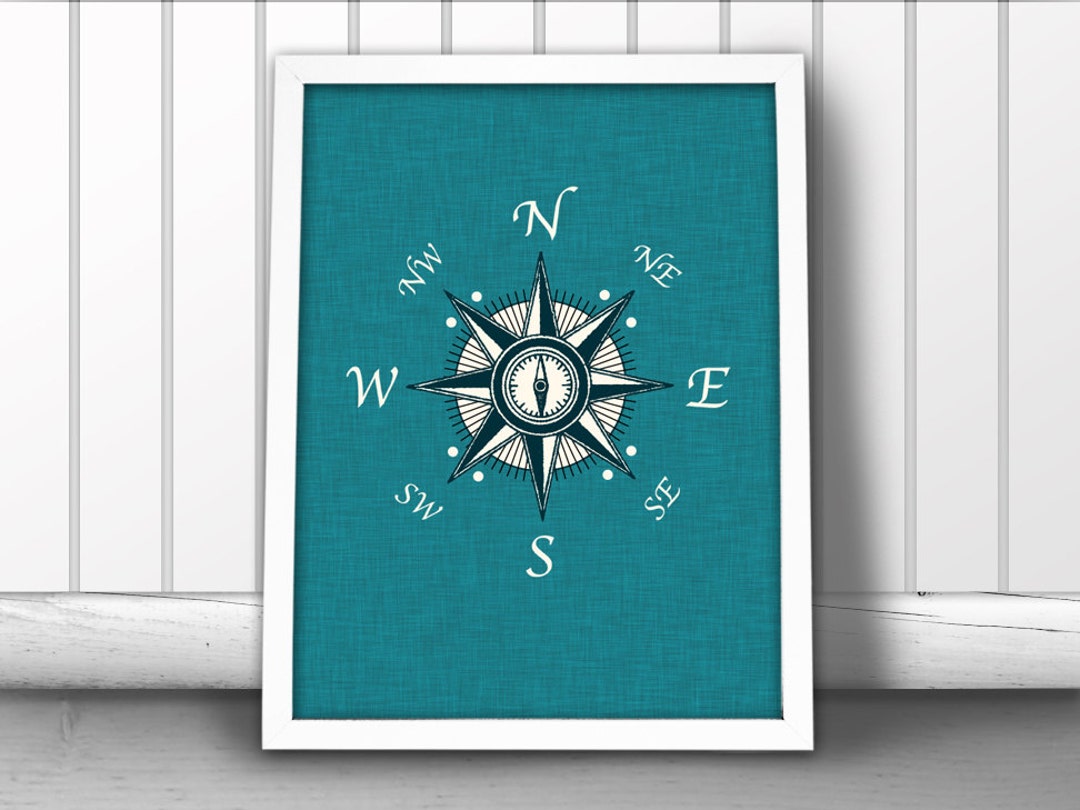 Compass Rose Nautical Print - Nautical Wall Art - Nautical Compass ...