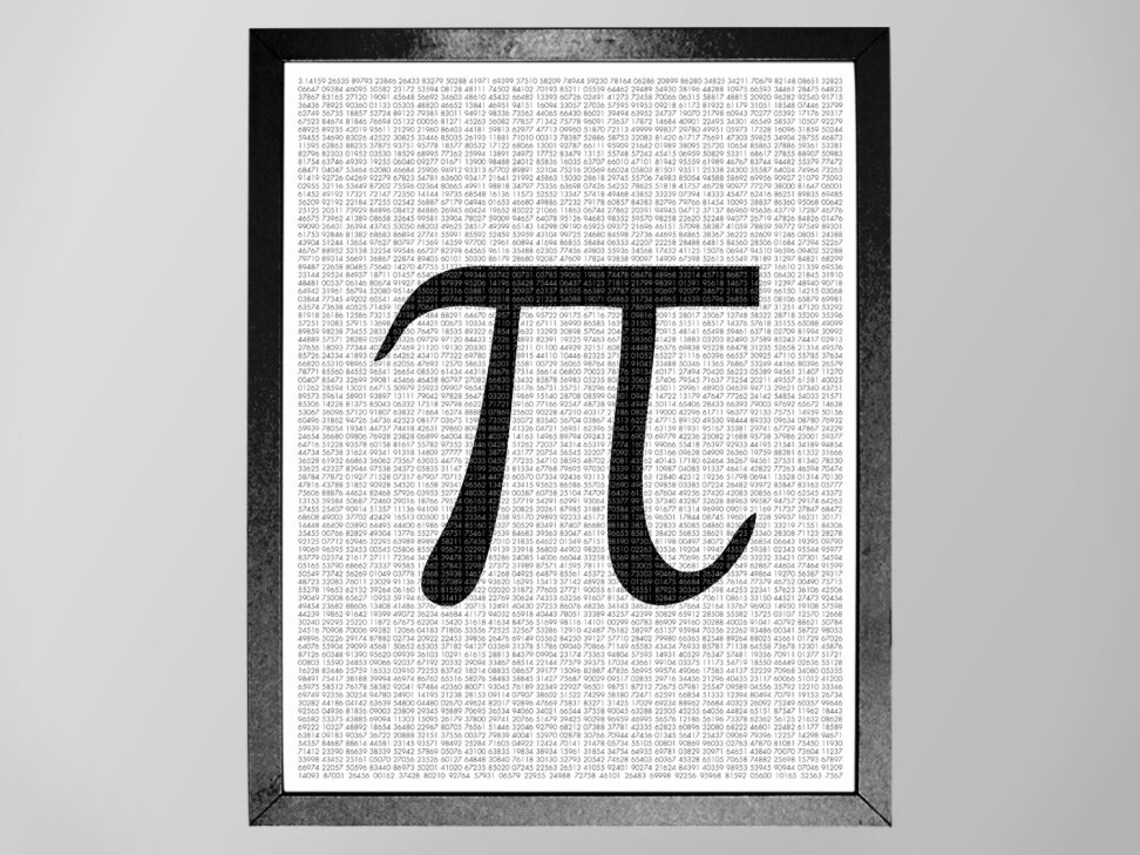 Pi Symbol Art Print All the Digits of Pi on a Poster Math - Etsy