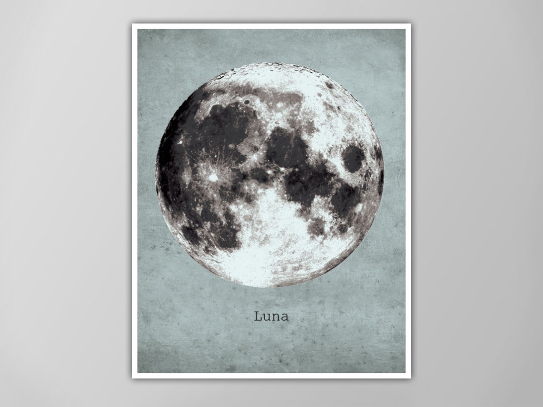 Giant Moon Poster - Outer Space Art Print - Galaxy Wall Art - Super ...