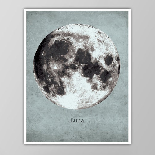 Giant Moon Poster Luna Moon Art Print Galaxy Wall Art - Etsy