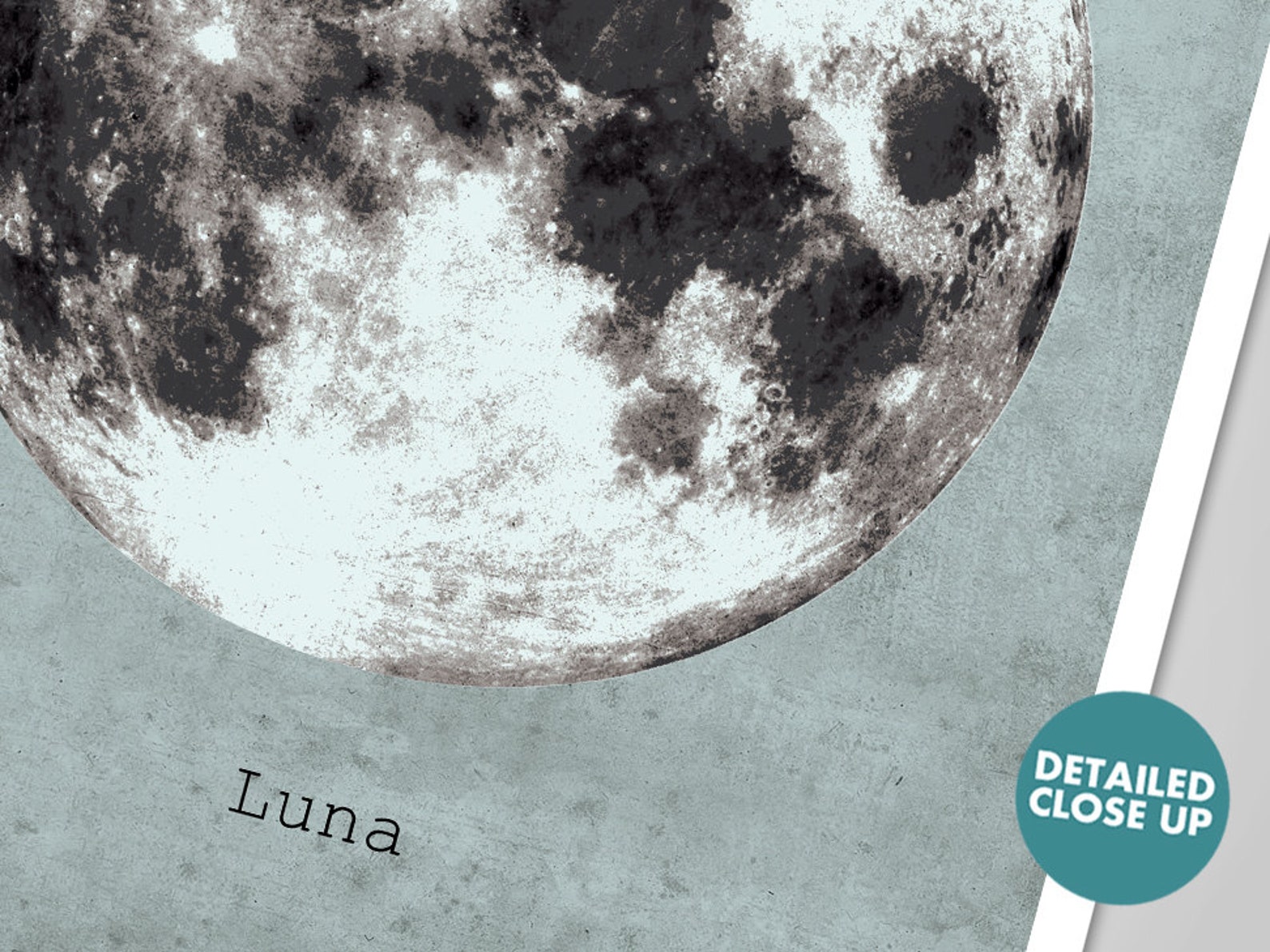 Giant Moon Poster - Outer Space Art Print - Galaxy Wall Art - Super ...